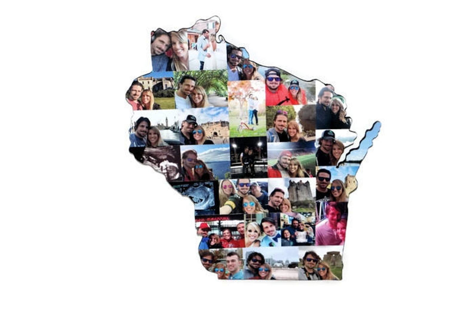 State of Wisconsin WI Wooden Custom State Collage With Photos - Etsy