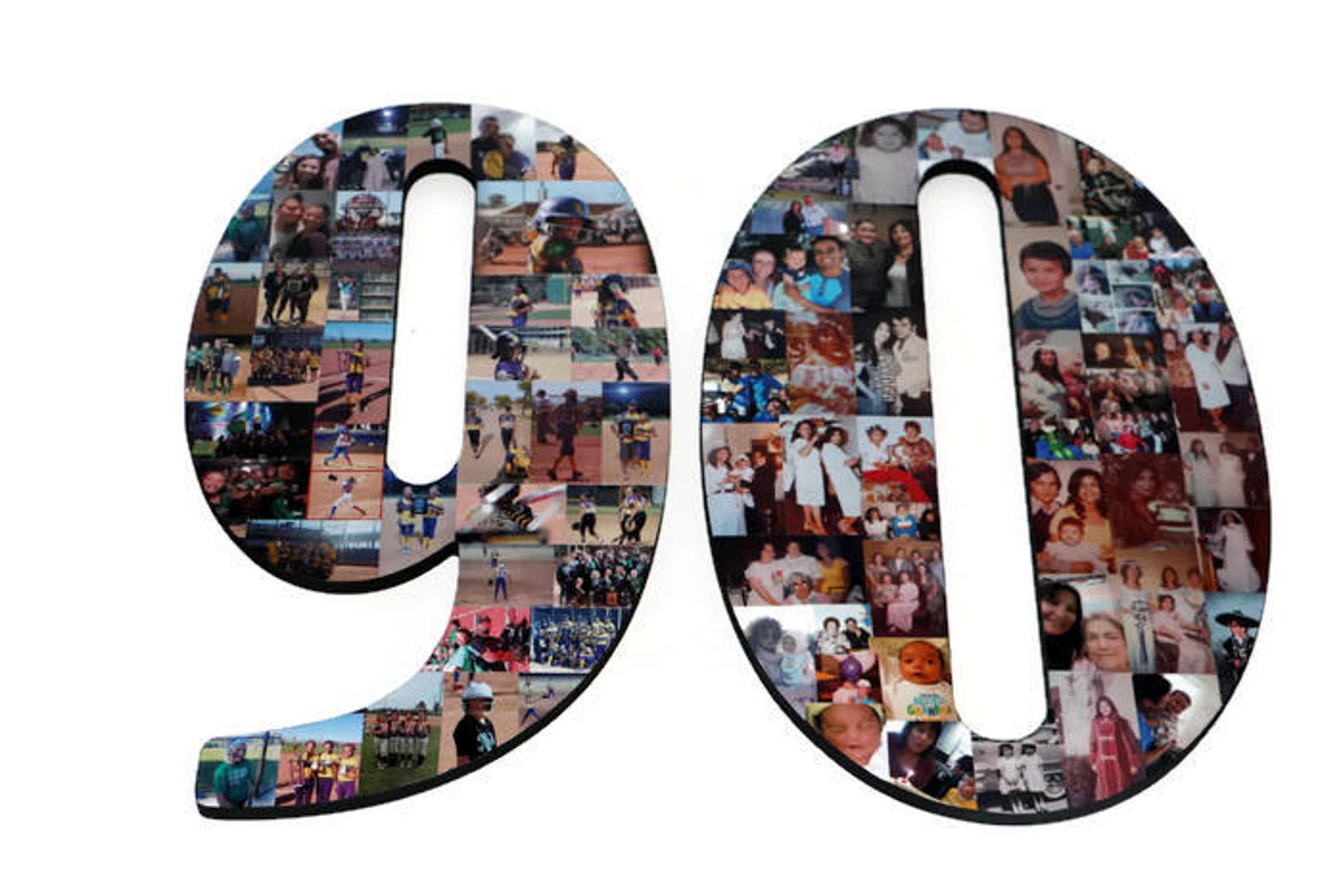 Number 90 90th Birthday 90th Anniversary Number Photo Collage - Etsy