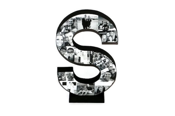 Letter Collage S With Photos Wedding Gift for Couple Last Name | Etsy