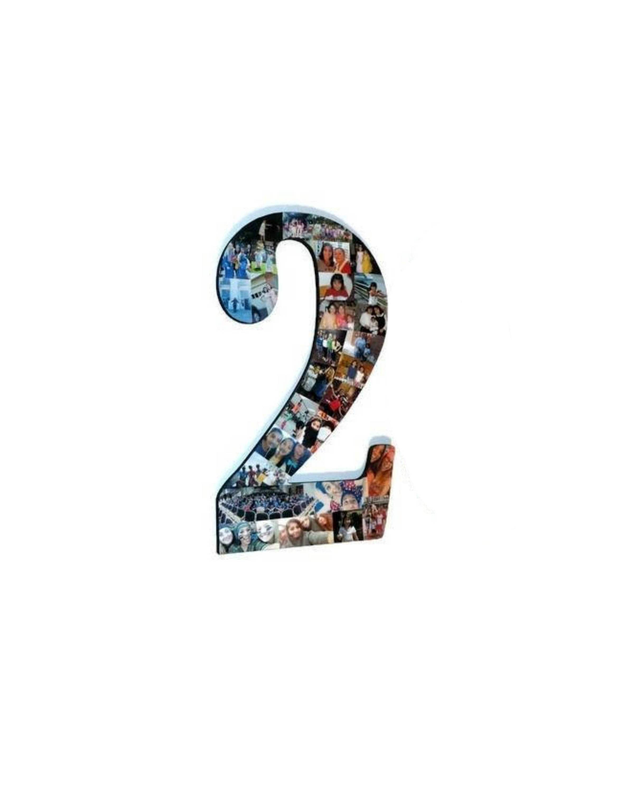 2 Number 2 Photo Number Collage Huge Picture Frame College Sport 2nd ...