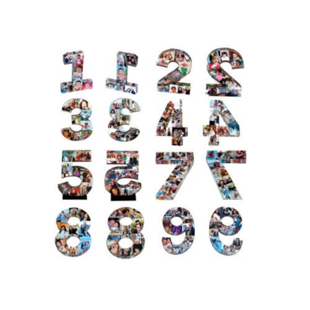 Birthday Number Collage, Customized Photo Collage Gift, Photo Gift ...