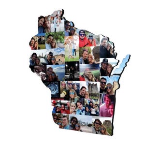 State of Wisconsin WI Wooden Custom State Collage With Photos Gift ...