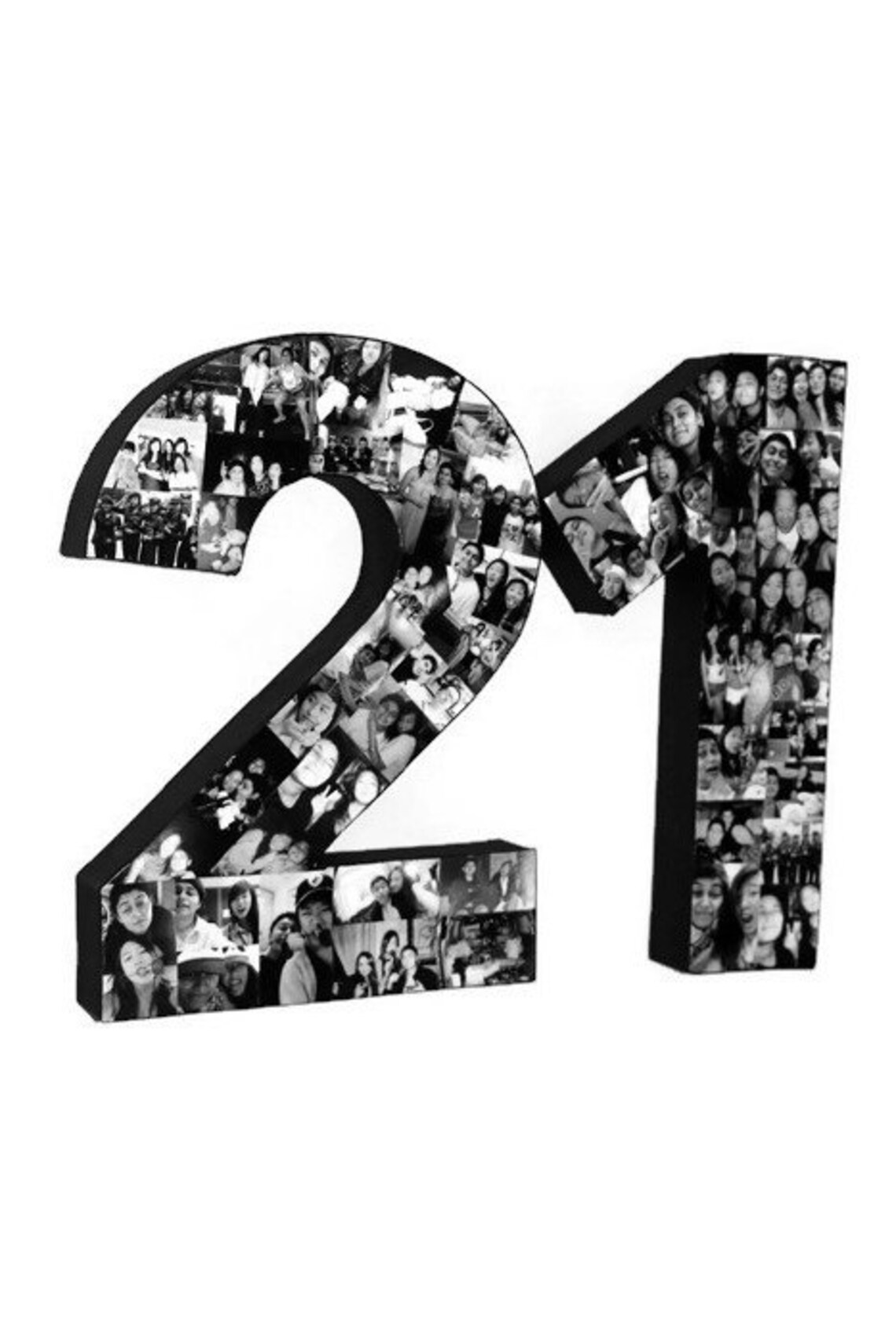 21st Birthday Anniversary Number 21 3D Photo Collage Two Digit - Etsy