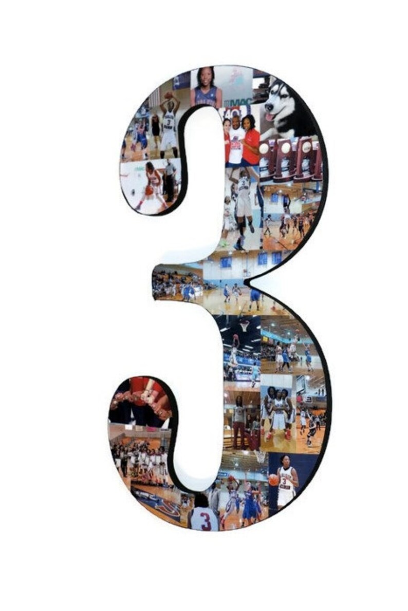 Number 3 Birthday Anniversary Number Photo Collage Huge 18" Greek ...