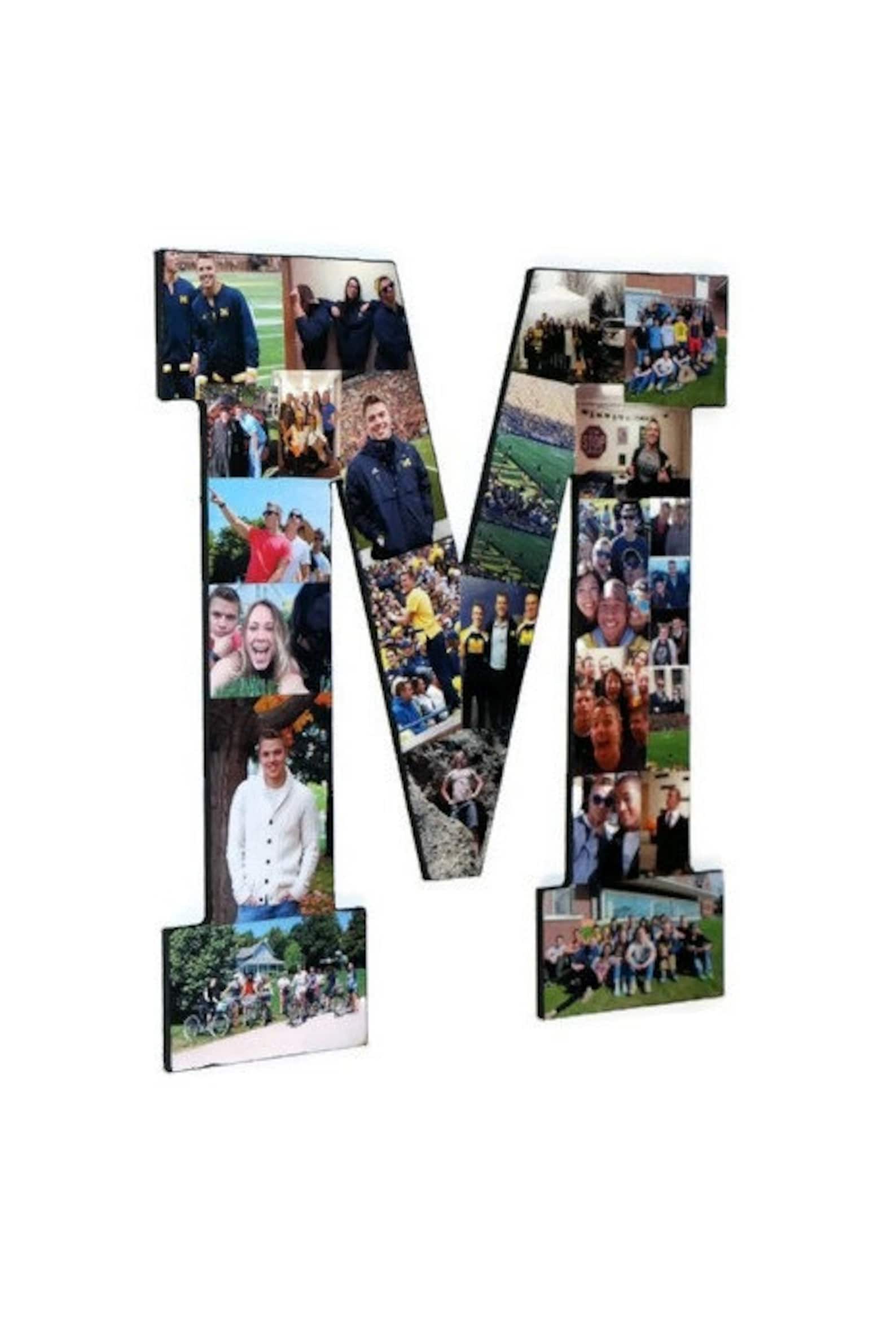 Photo Collage Letter M | Photo Collage Frame | Photo Collage Gift ...