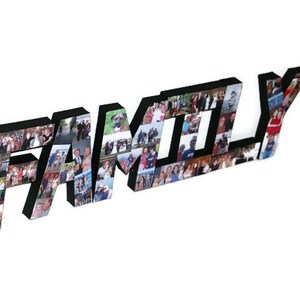 Family Photo Letter Collage Hand Painted With Photos of Your Family ...