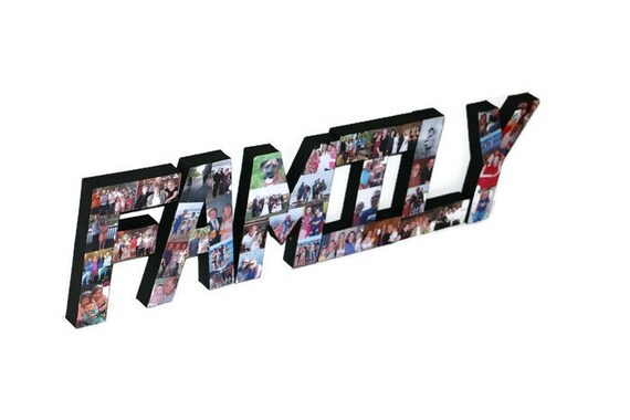 Family Photo Letter Collage Hand Painted With Photos of Your | Etsy