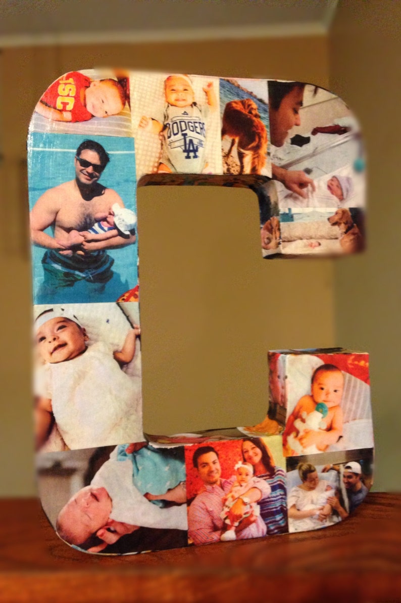 Personalized Letter Photo Collage | 3D Monogram, Custom Keepsake - Etsy