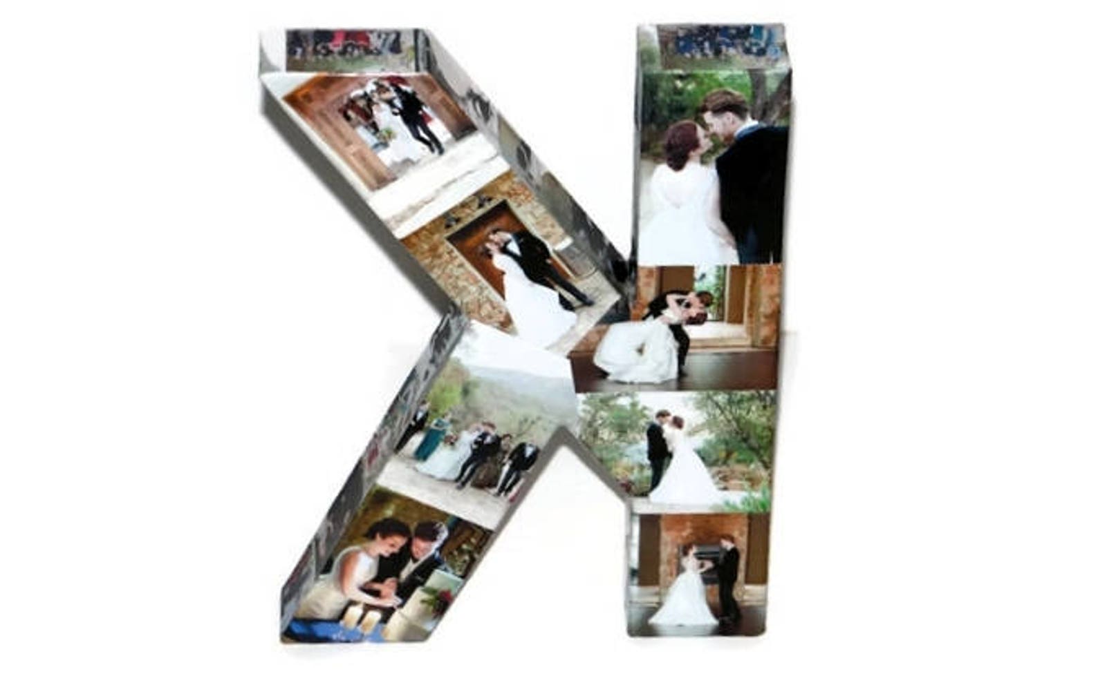 3D Letter Photo Collage, Wedding Centerpiece, Wedding Photo Display ...