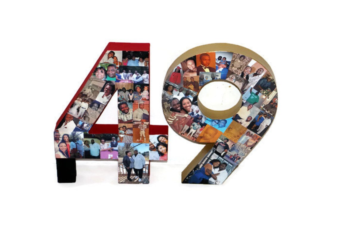 Number 49 3D Jersey Number Photo Collage Two Digit Birthday - Etsy