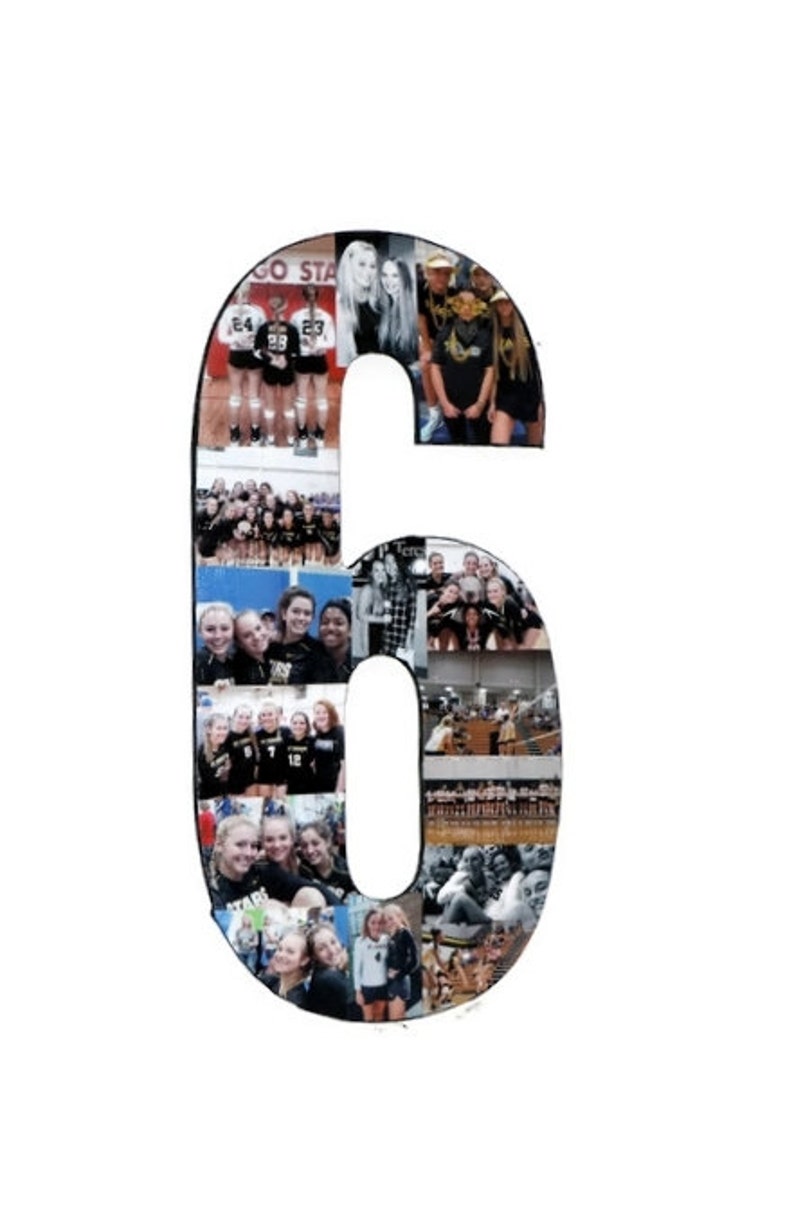 Number Photo Number Collage Picture frame College Sport 6th | Etsy