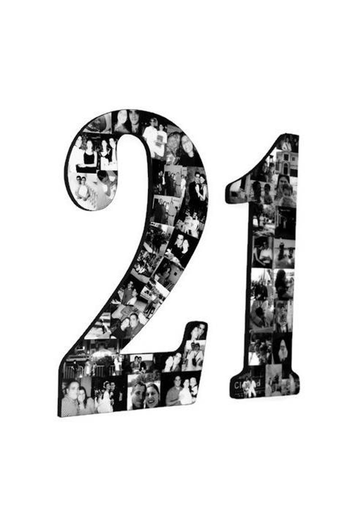 21st Birthday Photo Number Collage Number 21 Picture Frame - Etsy Australia