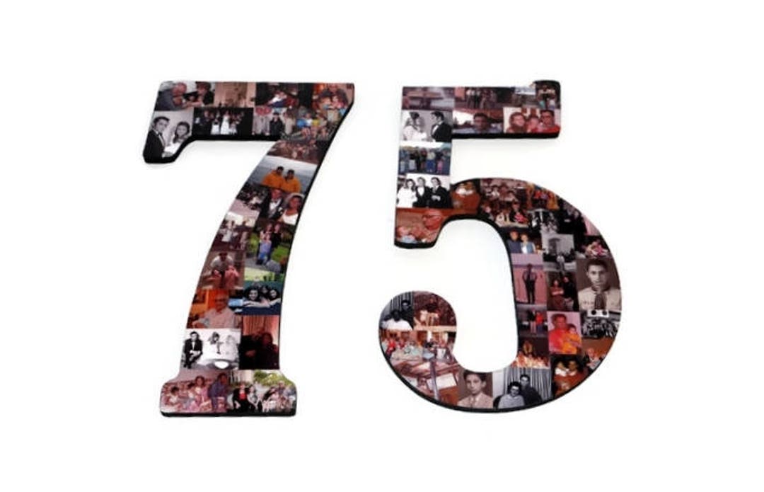 75th Birthday 75th Anniversary Number Photo Collage Number 75 - Etsy