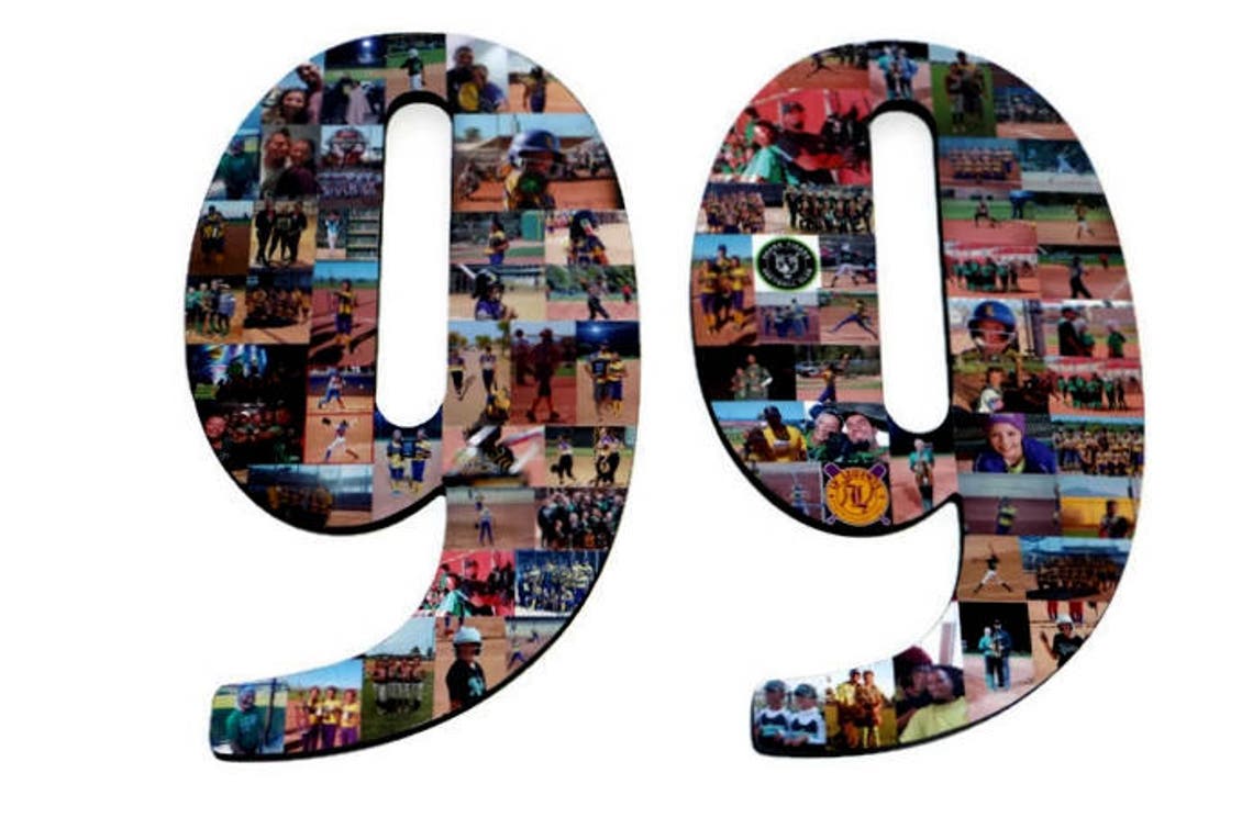 Number 99 99th Birthday 99th Anniversary Number Photo Collage 18 ...