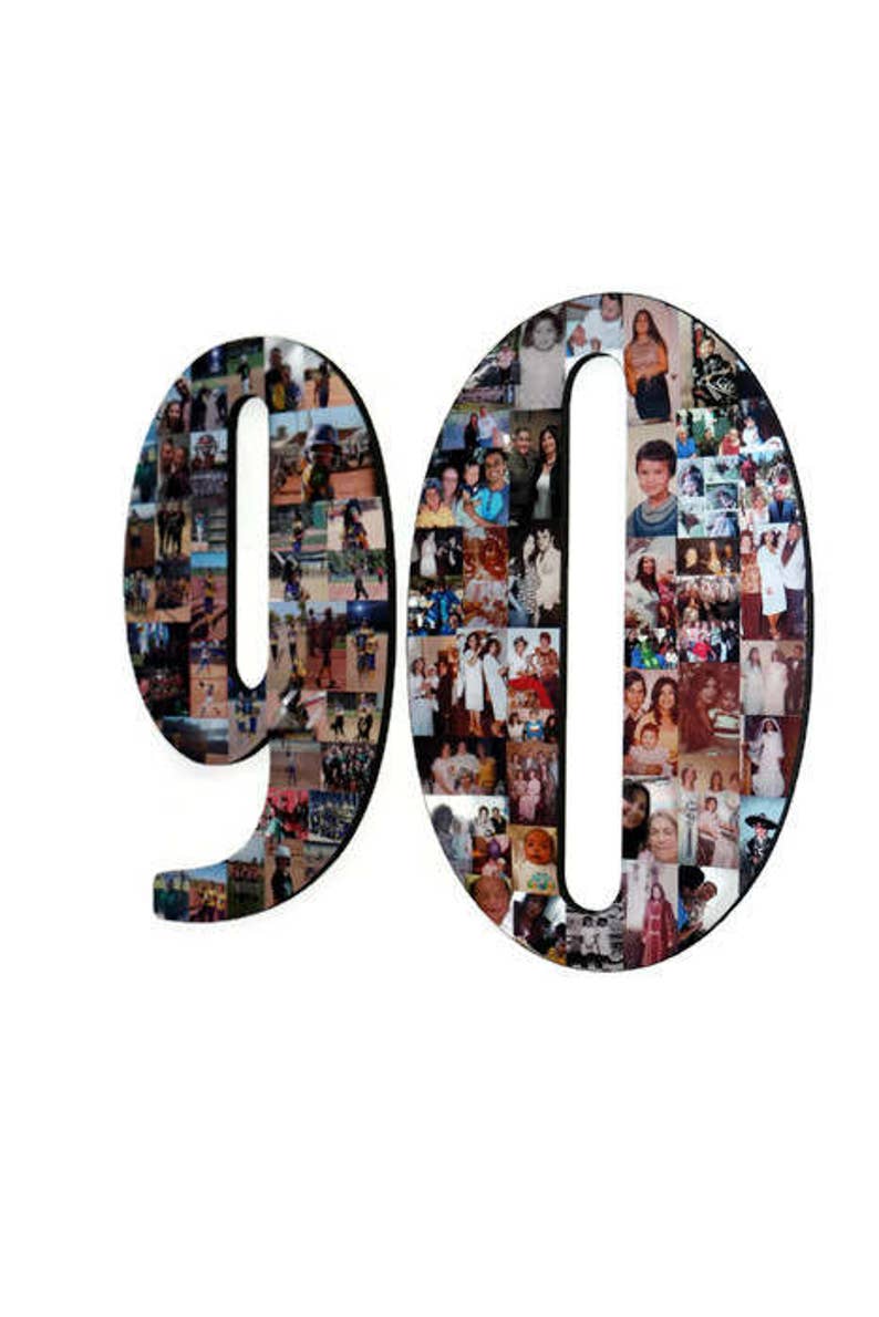 Number 90 90th Birthday 90th Anniversary Number Photo Collage - Etsy