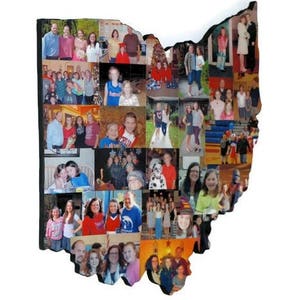 OHIO | Ohio State Photo Collage on Wood | Wooden State Cut Out ...