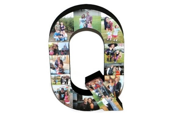 Q Photo Collage Letter 3D 16 Huge Photo Letter Collage | Etsy