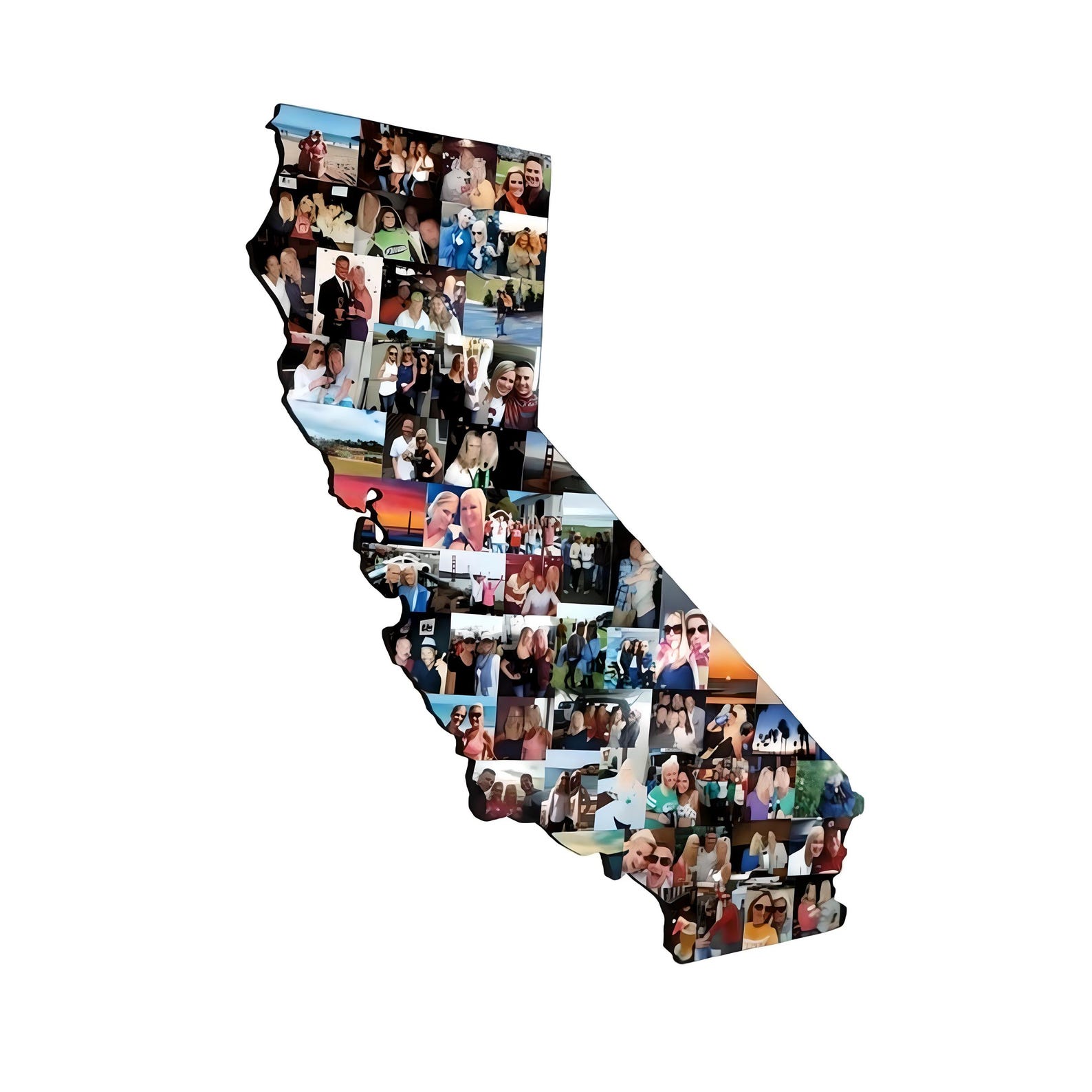 Wooden Custom State Collage Gift College Moving Missing Home California ...