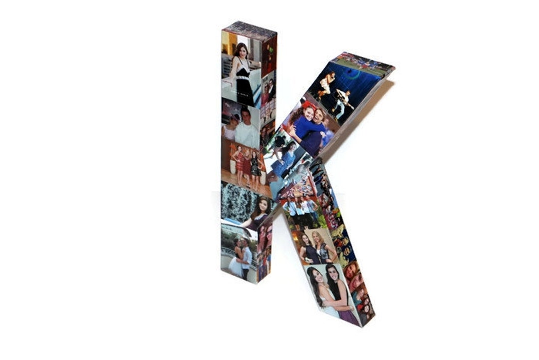 16" Photo Collage Letter Girlfriend Gift, College Dorm Room, Sorority ...