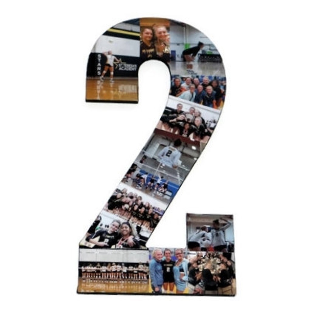 Number 2 Photo Number Collage Picture Frame College Sport 2nd Wedding ...