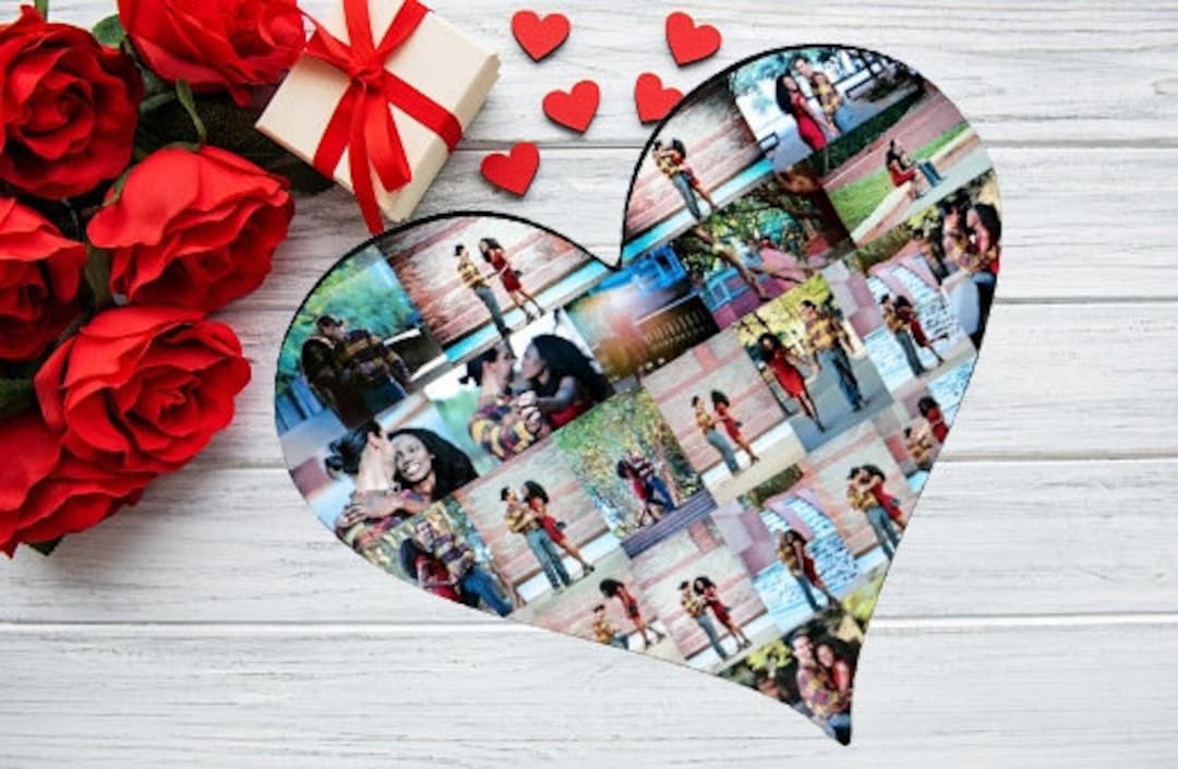 Heart Collage, Valentine Photo Collage, Valentine's Day Gift, Valentine ...