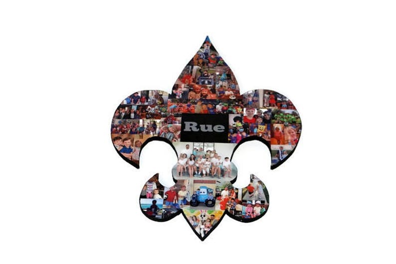 Saint Symbol Wood Cut Out With Photos Picture Collage Fleur-de-lis ...