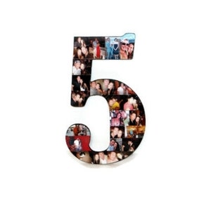 5th Anniversary Number 5 Five With Photos Number Collage 5th Wedding ...