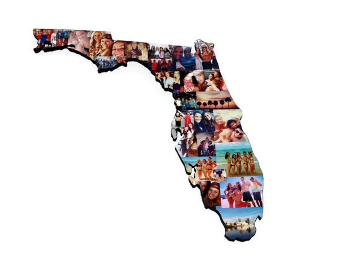 Florida Wooden Wall Display Custom State Collage Gift College Moving ...