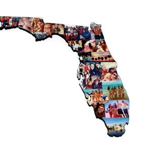 Florida Wooden Wall Display Custom State Collage Gift College Moving ...