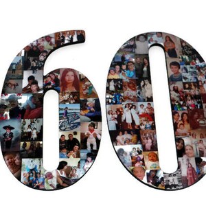 Number 60 60th Birthday 60th Anniversary Number Photo Collage 18 ...