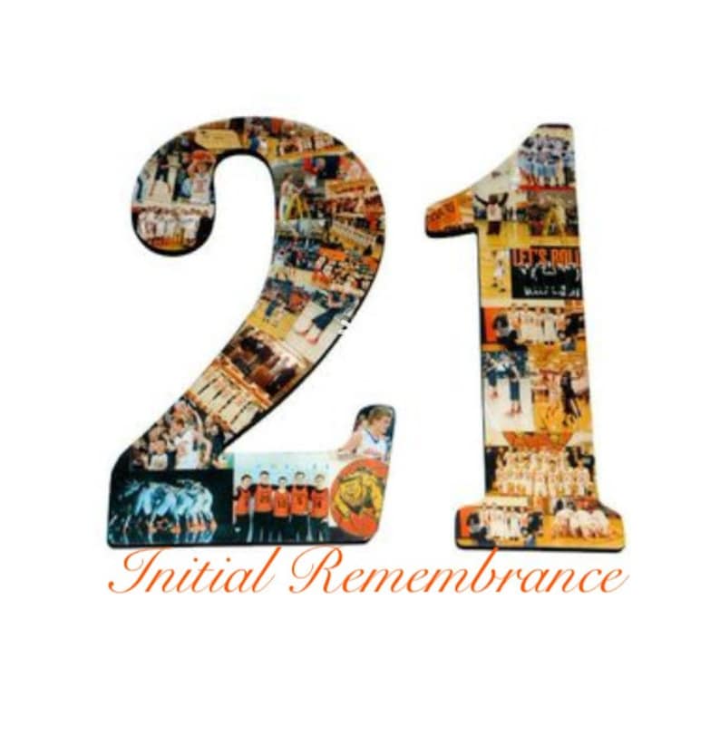 21 Number Photo Collage Huge 18" Double Digit Birthday 10, 20th, 50 ...