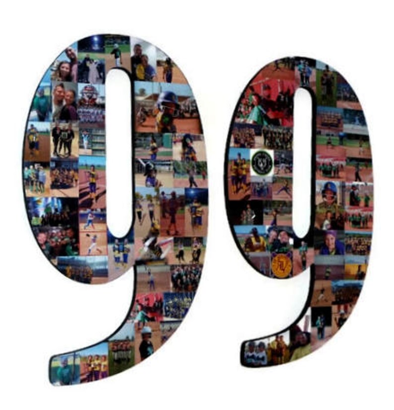 Number 99 99th Birthday 99th Anniversary Number Photo Collage 18 ...