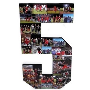 Block Jersey Number With Photos Number 5 Five Collage 5th Wedding ...