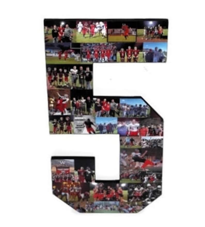 Block Jersey Number With Photos Number 5 Five Collage 5th | Etsy