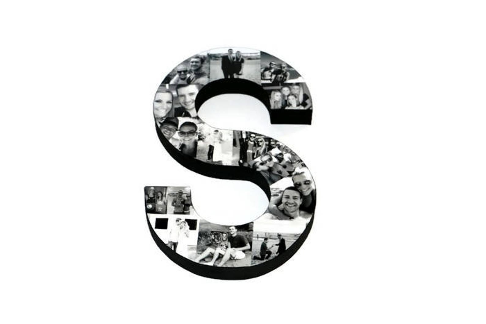 Letter Collage S With Photos Wedding Gift for Couple Last Name | Etsy