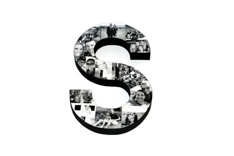 Letter Collage S With Photos Wedding Gift for Couple Last Name | Etsy