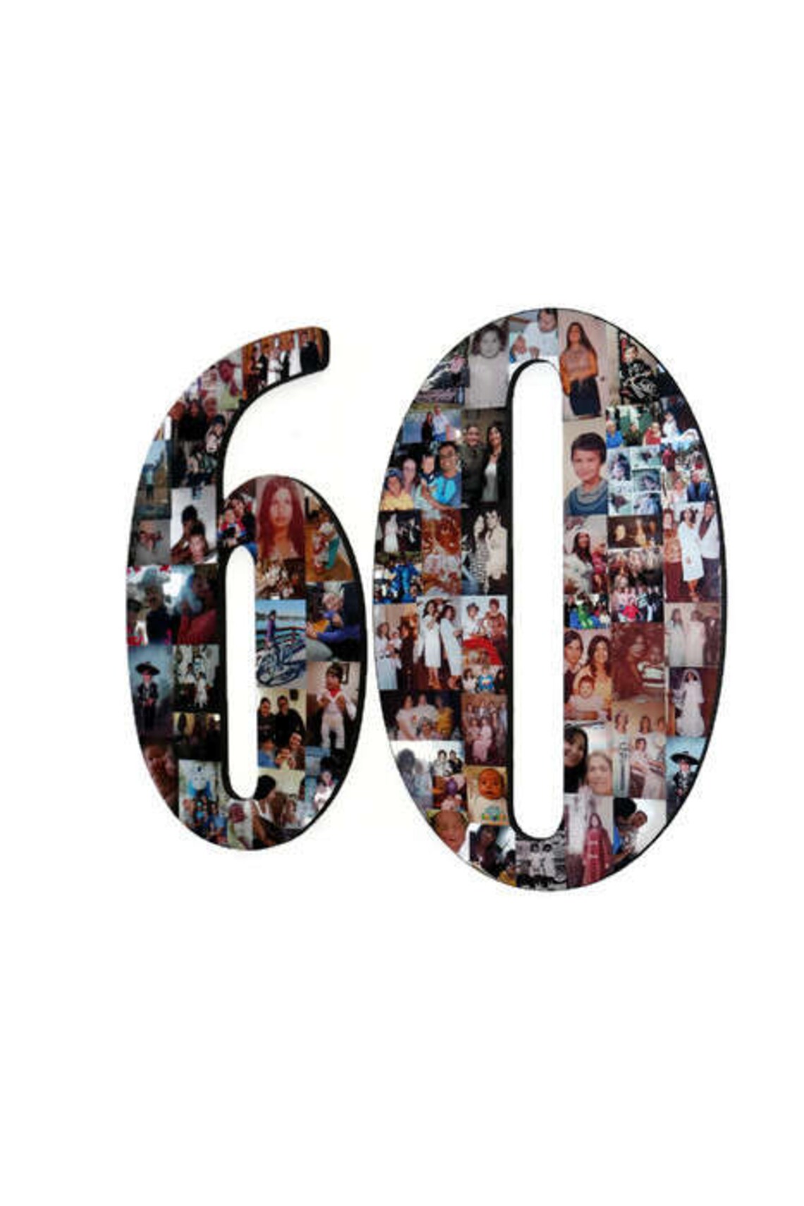 Number 60 60th Birthday 60th Anniversary Number Photo Collage - Etsy