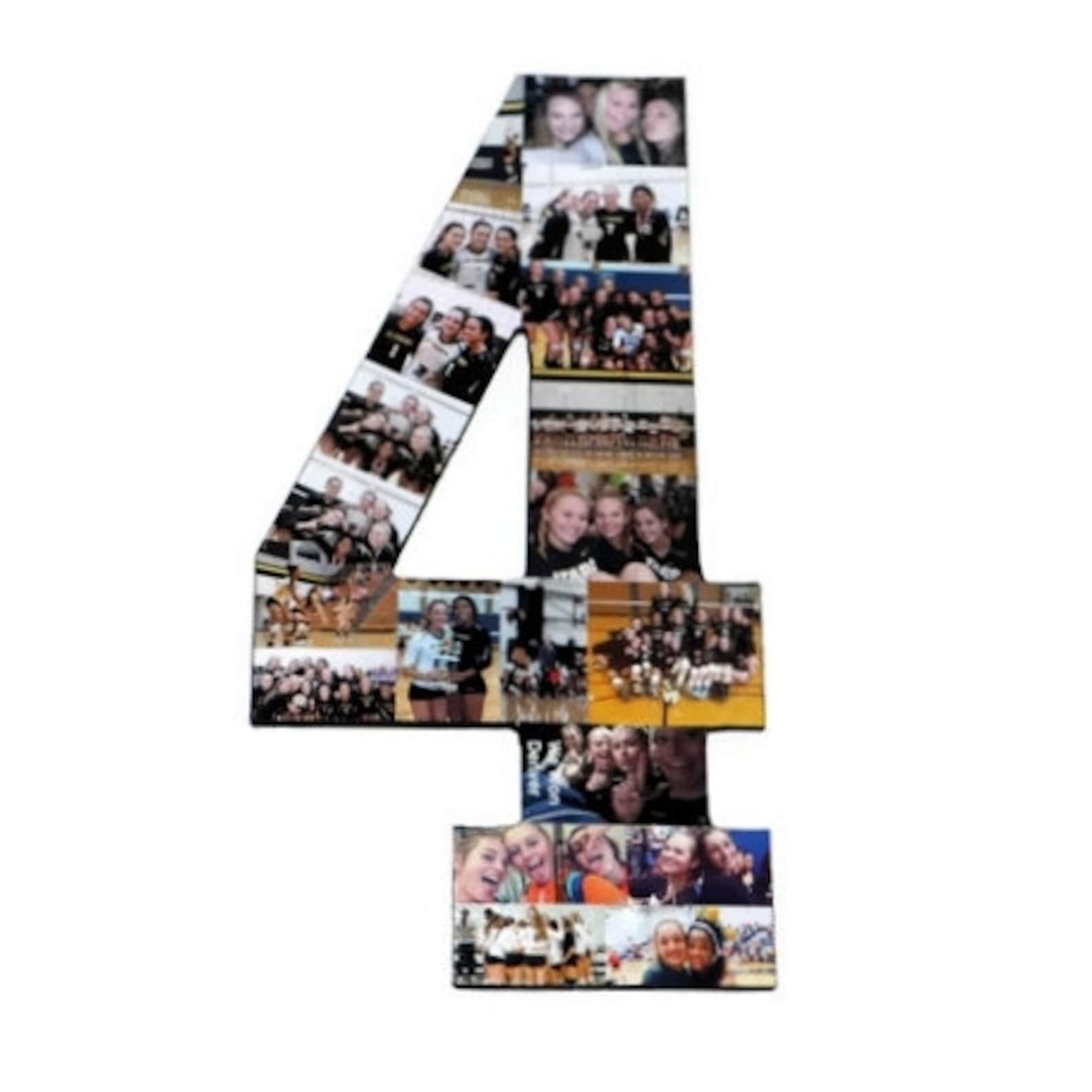 Number 4 Photo Number Collage Picture Frame College Sport 4th Wedding ...