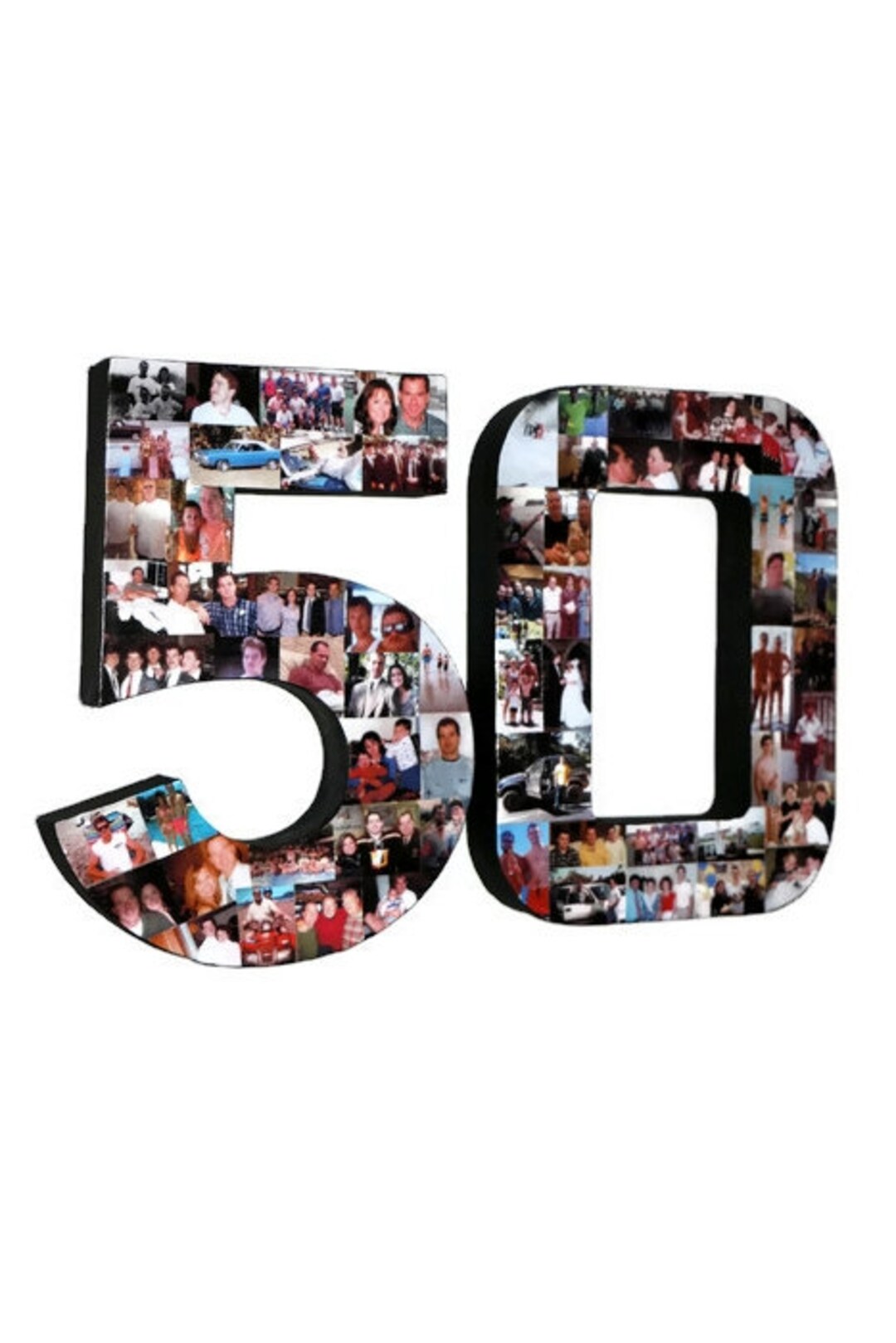 3D 50th Birthday Anniversary Number Photo Collage Two Digit Party ...