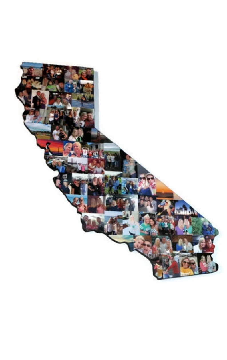 Wooden Custom State Collage Gift College Moving Missing Home | Etsy