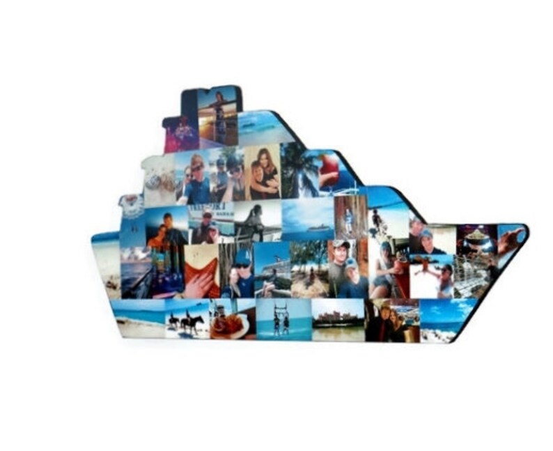 CRUISE SHIP Collage Wood Cut Out With Photos, Cruise Ship Vacation ...