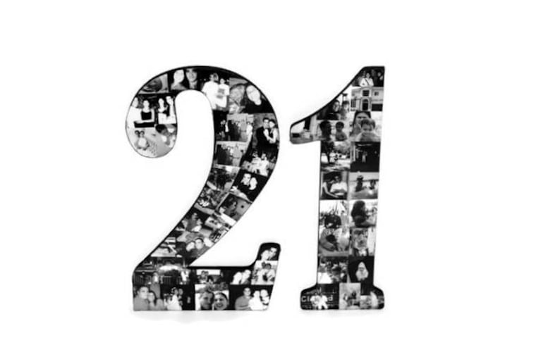 21st Birthday Photo Number Collage Number 21 Picture Frame - Etsy