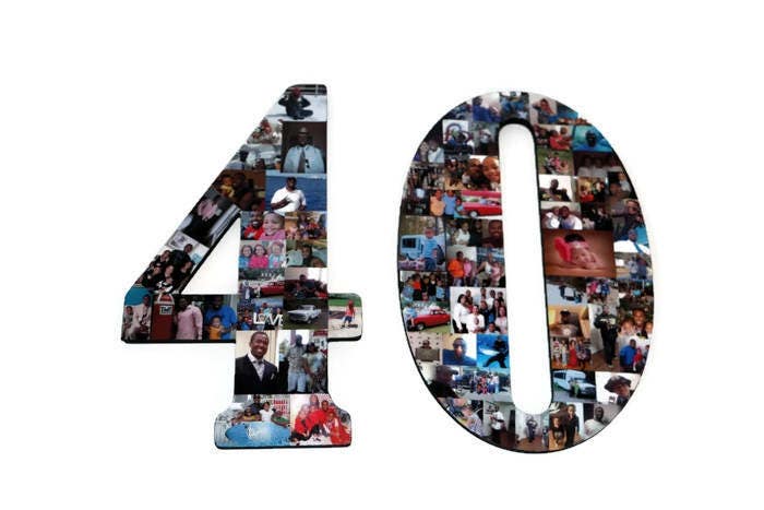 Forty Number 40 40th Birthday 40th Anniversary Number Photo Collage 18 ...
