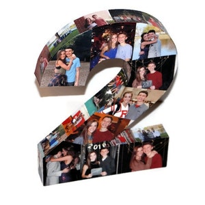 2 Year Anniversary 2nd Birthday Photo Number Collage Number 2 Two ...
