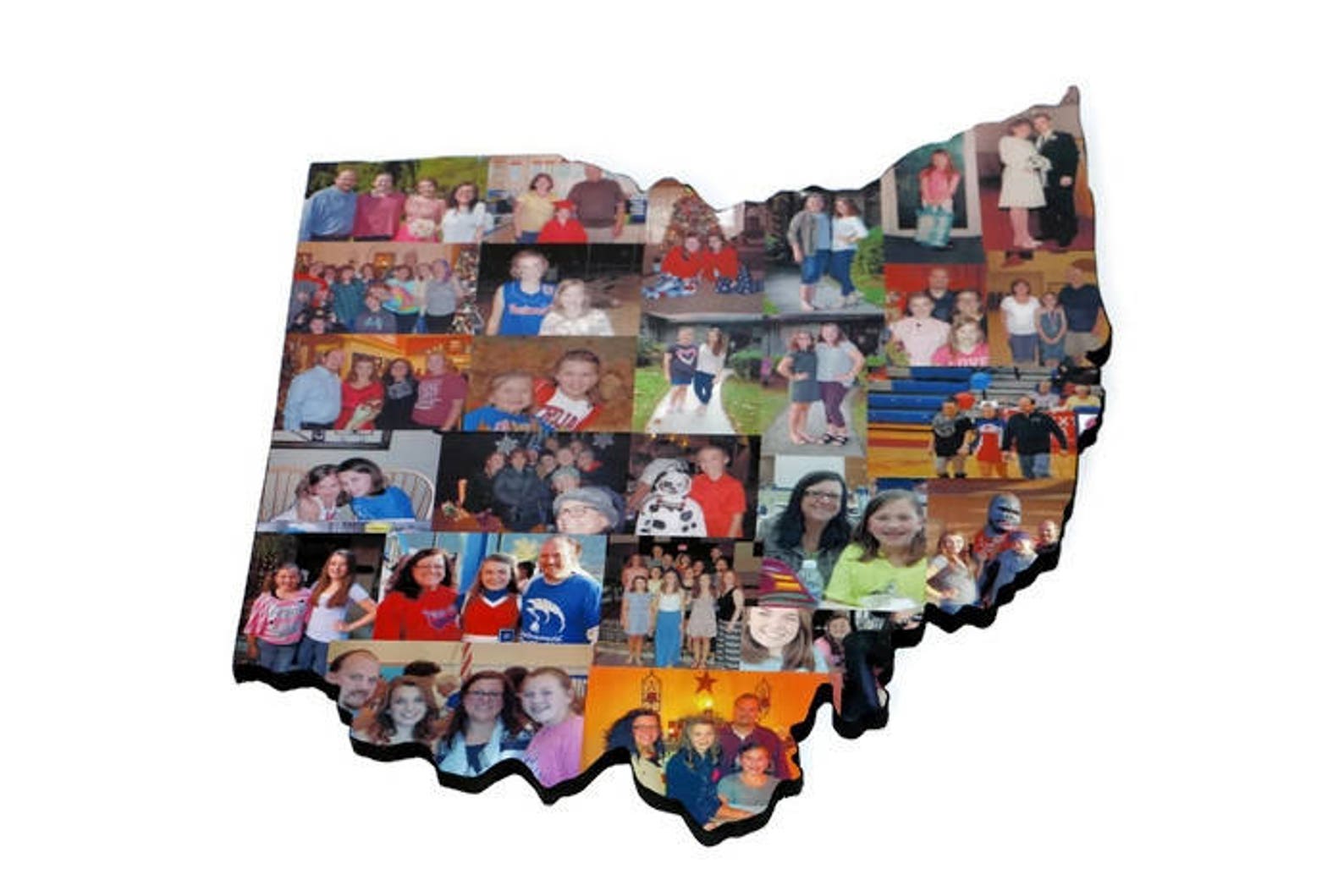 OHIO Ohio State Photo Collage on Wood Wooden State Cut Out Collage Gift ...