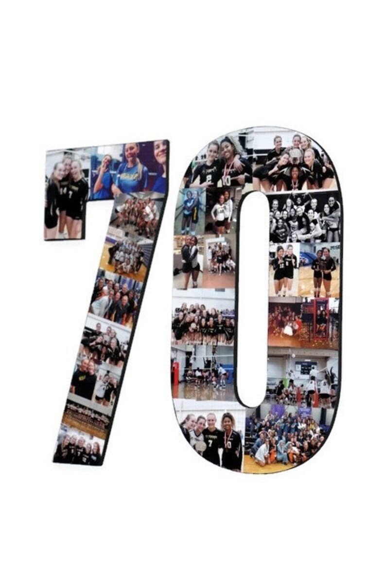 Number 70 Photo Number Collage Picture Frame College Sport 70th Wedding ...