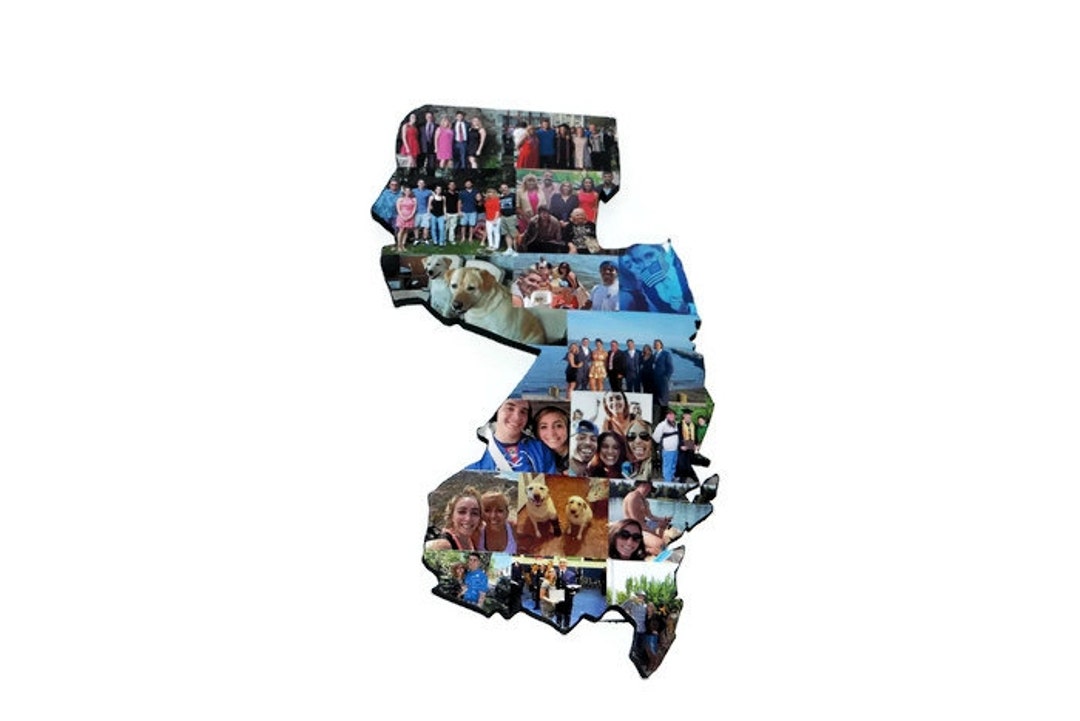Wooden Custom State Collage Gift College Moving Missing Home New Jersey ...