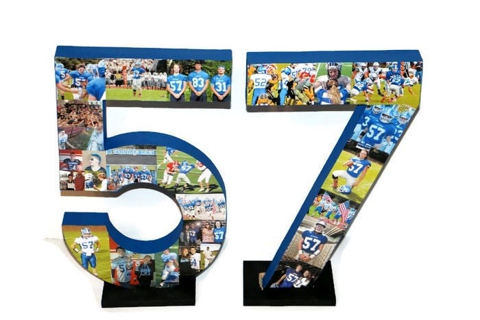 Number 75 57 Two Digit Birthday Anniversary Party Senior Night Jersey ...