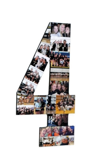 Number 4 Photo Number Collage Picture frame College Sport 4th | Etsy