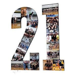 Number 21 Photo Number Collage Picture Frame College Sport Wedding ...
